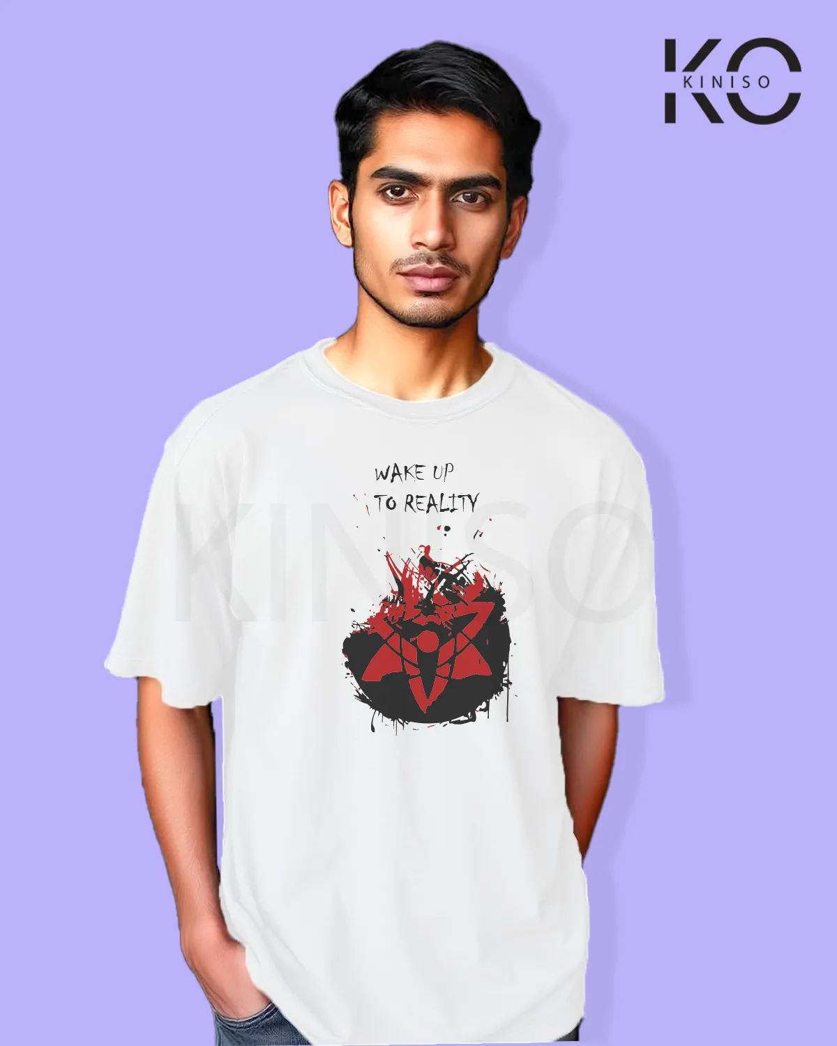 পুরুষদের জন্য নারুতো টি-শার্টের ড্রপ শোল্ডার সাসুকে শেয়ারিংগান – KINISO